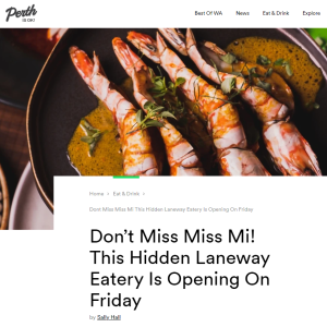 Miss Mi on Perth Is OK | Cocktail Bar | Asian Restaurant Perth